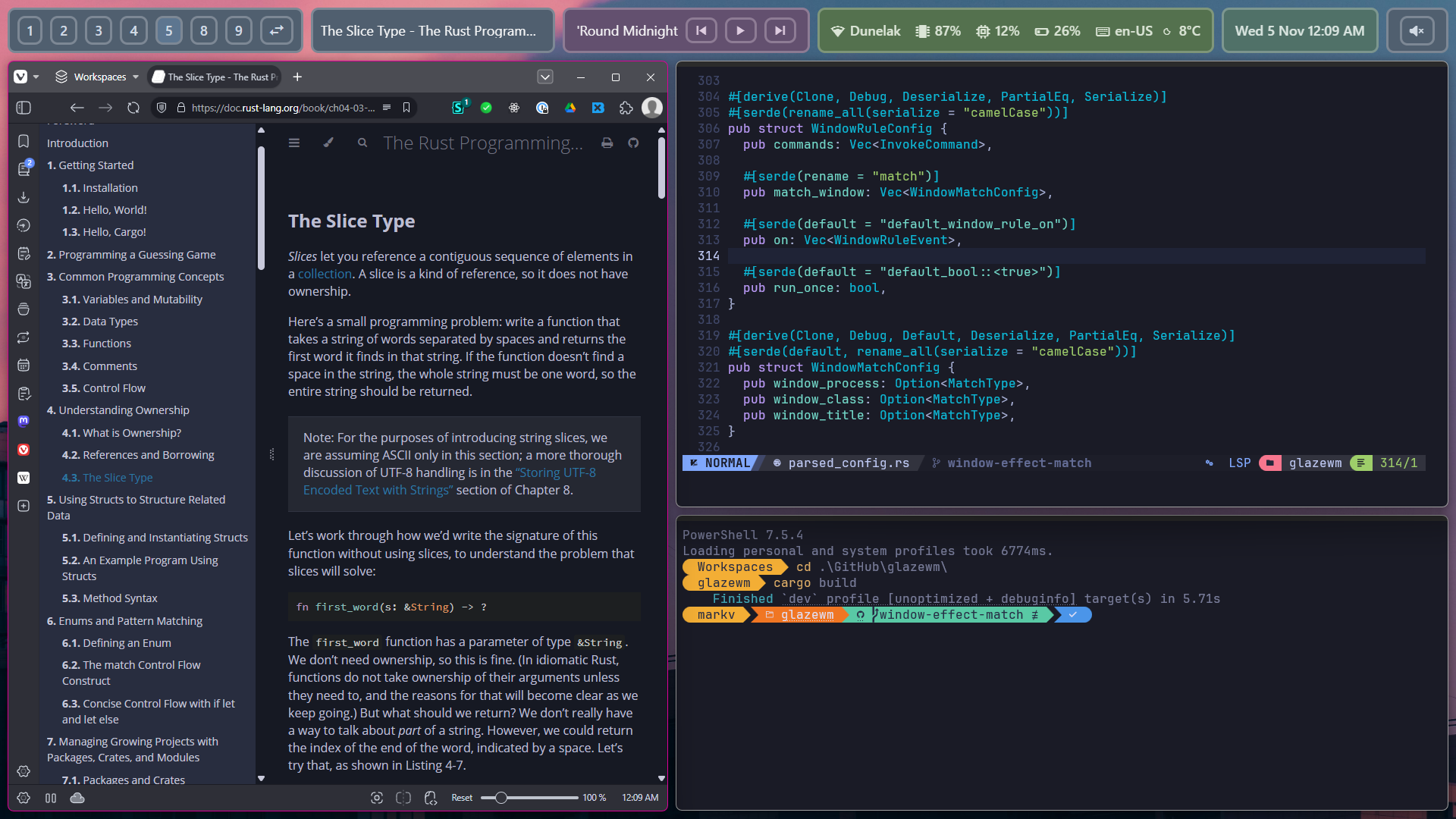 Switching to the GlazeWM tiling window manager on Windows
